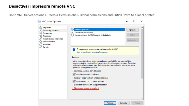 Impresora Remota VNC | PDF