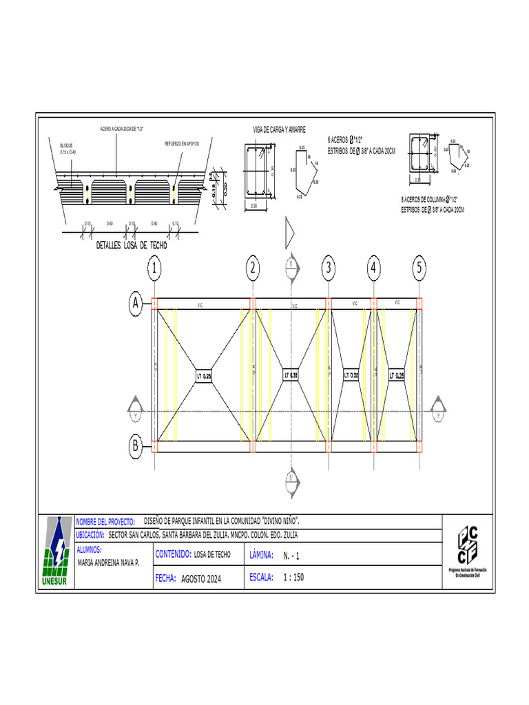Plano Losa de Techo | PDF