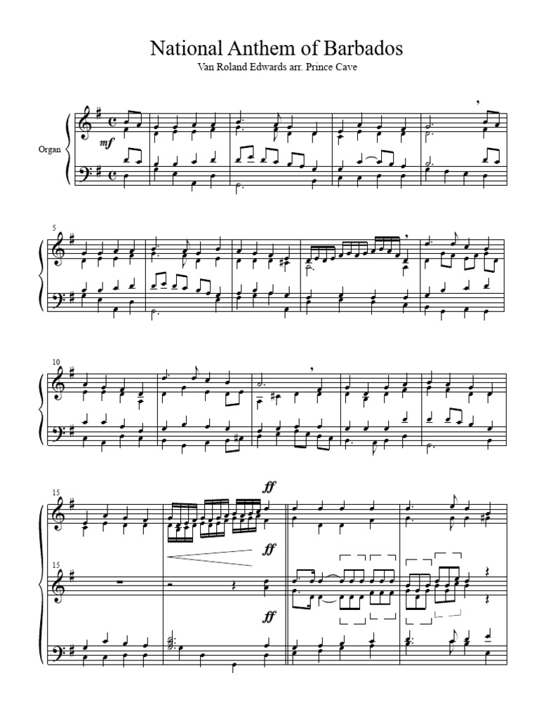 National Anthem of Barbados II | PDF