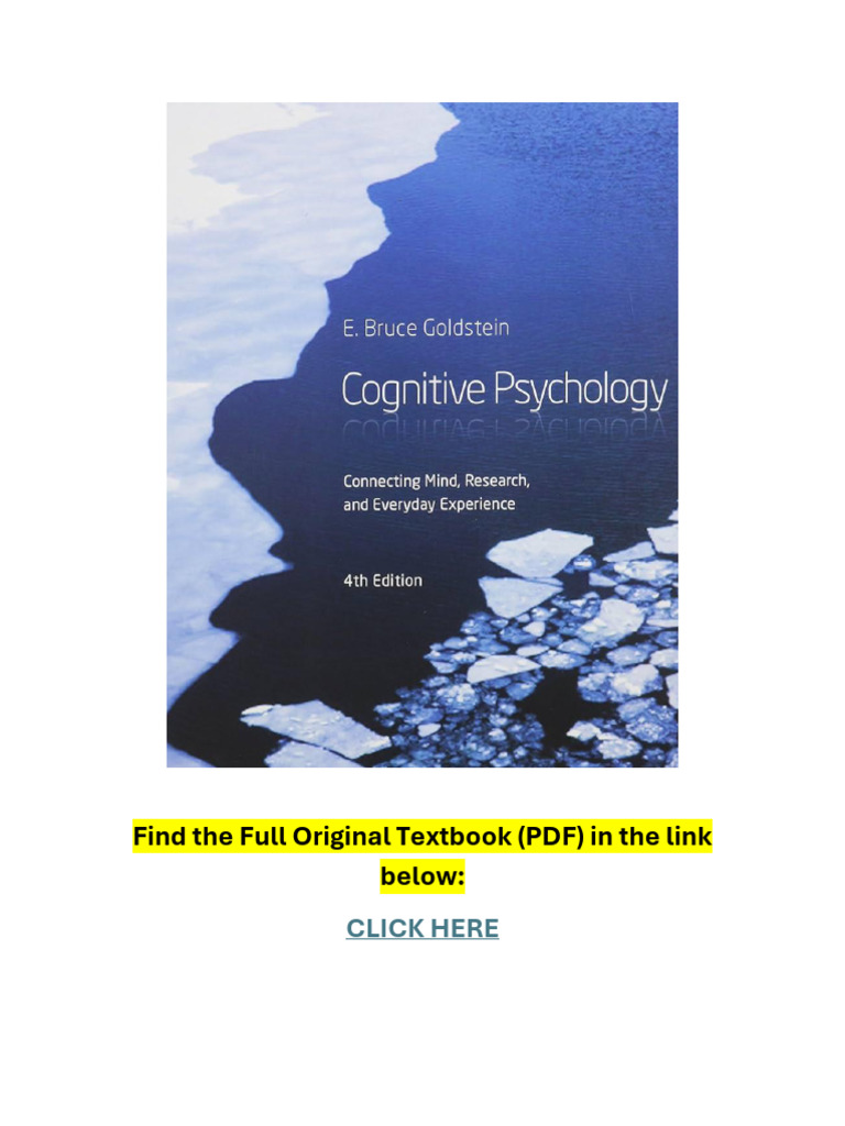 Cognitive Psychology 4th Edition Textbook | PDF | Memory | Attention