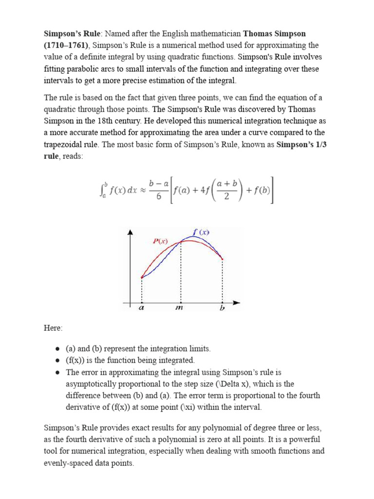 Background of The Simpson's and Trapezoidal Rule | PDF | Integral | Mathematics Of Computing