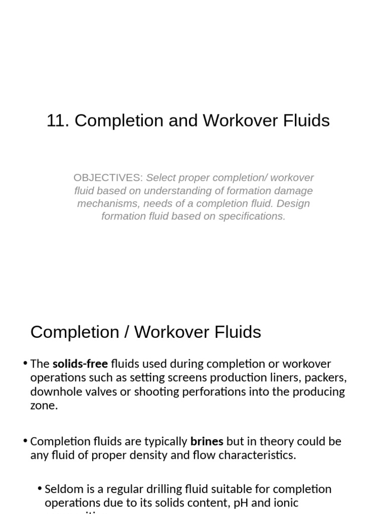Completion and Workover Fluids | PDF | Filtration | Porosity
