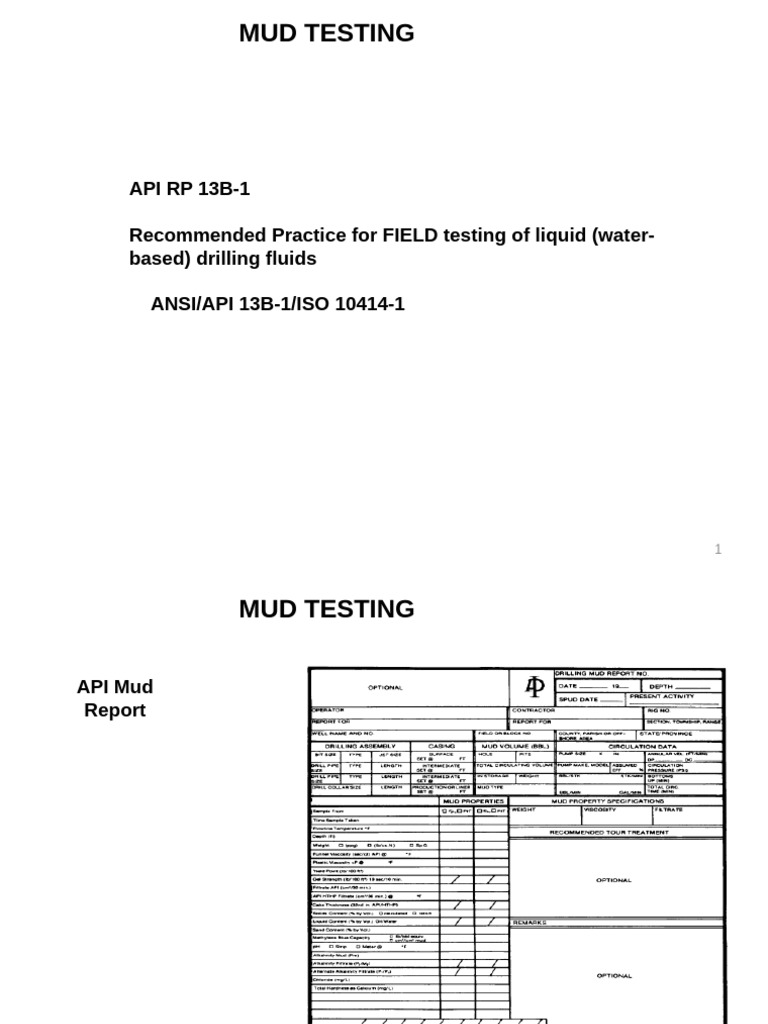 Mud Testing Techniques and Equipment | PDF | Ph | Viscosity