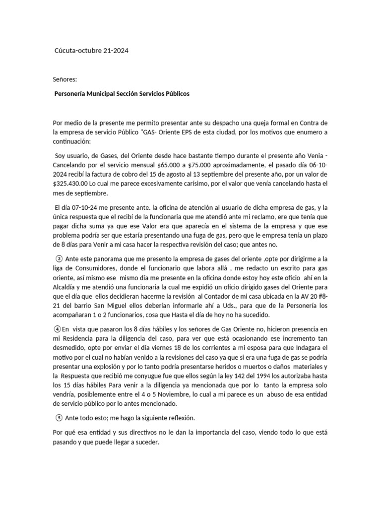 carta luis berbesi | PDF