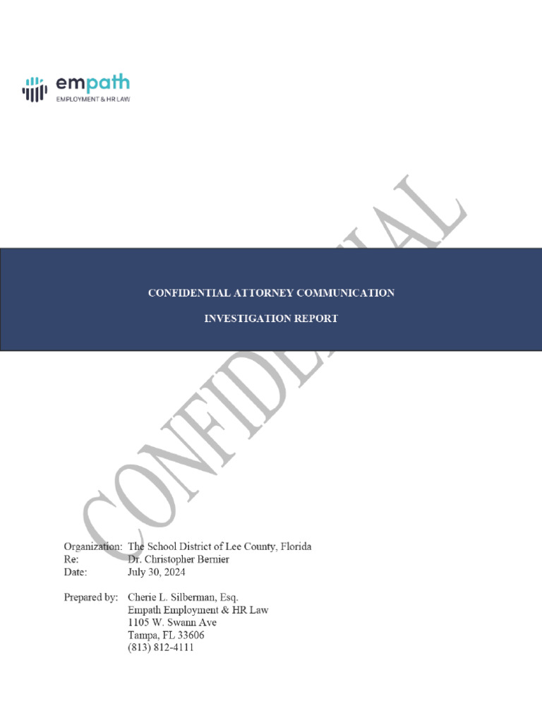Redacted Confidential Final Investigation Report | PDF