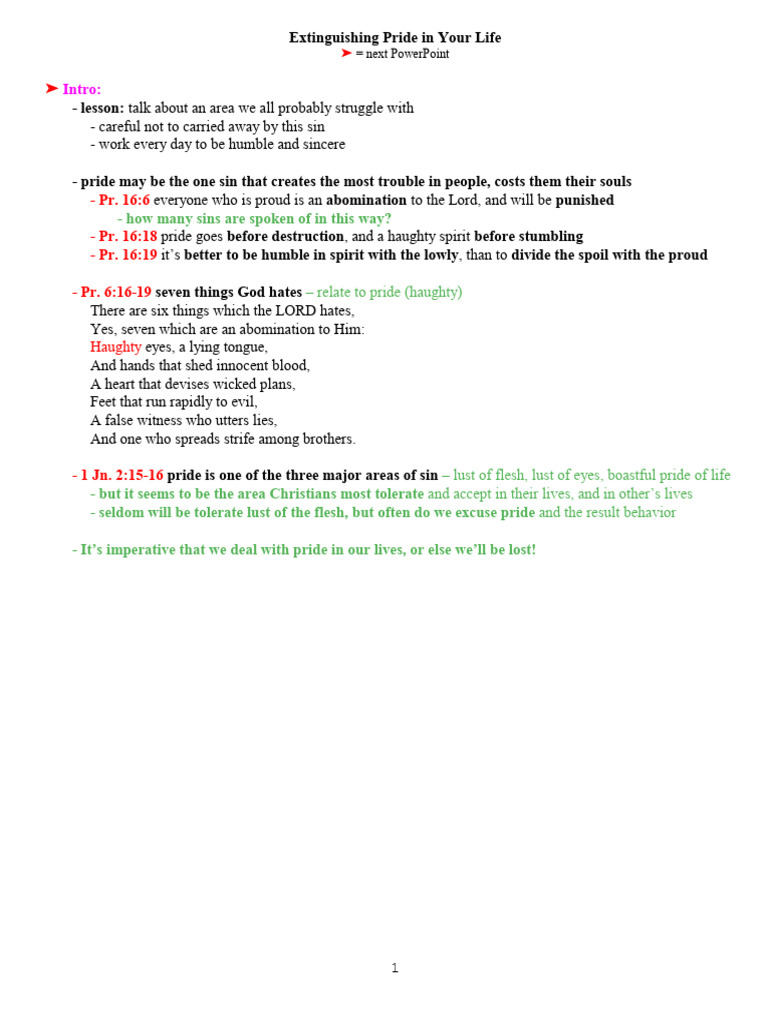 Extinguishing Pride in Your Life | PDF | Pride | Forgiveness