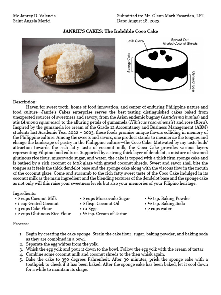 Coco Cake | PDF | Cakes | Cooking