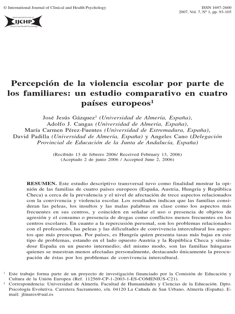 TDC - 1-Texto - Percepcion Violencia Escolar | PDF | Abuso infantil | Violencia