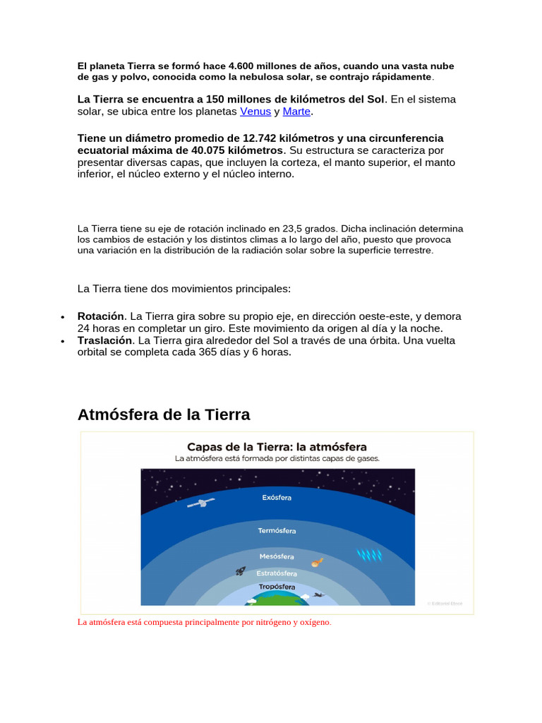 Estructura y atmósfera de la Tierra | PDF | Tierra | Atmósfera