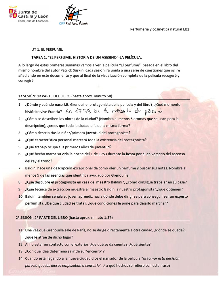 Tarea1. Película El Perfume | PDF | Perfume