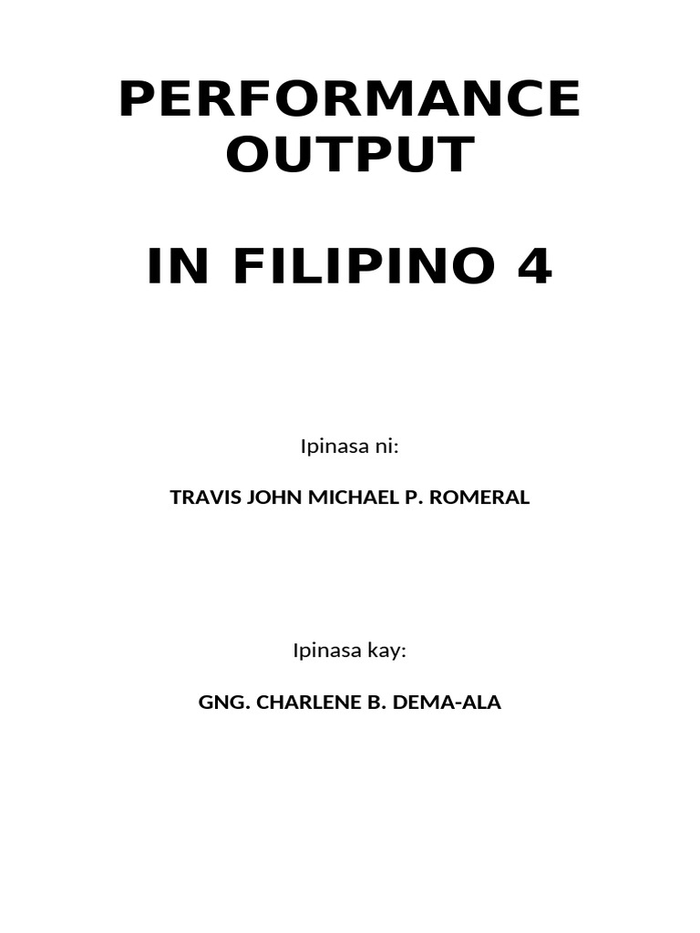 Performance Output | PDF