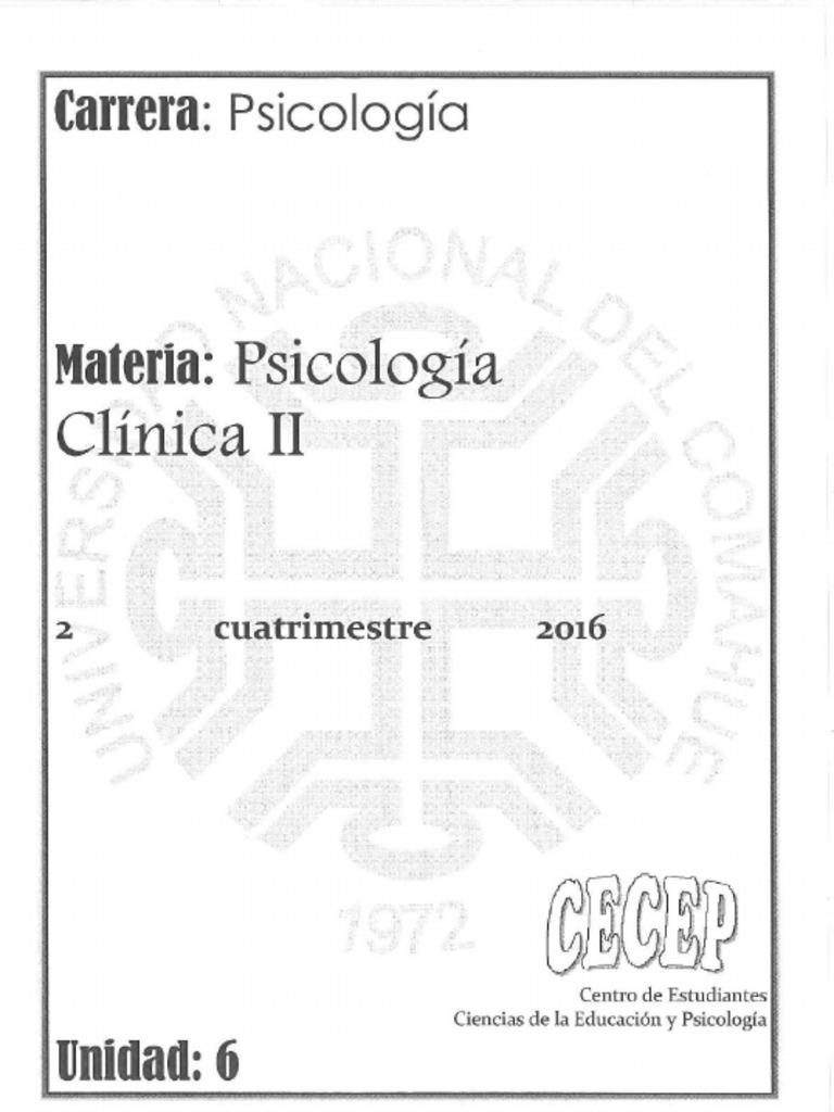 Psicología Clinica II - Unidad 6-Comprimido-Páginas-1-16 | PDF