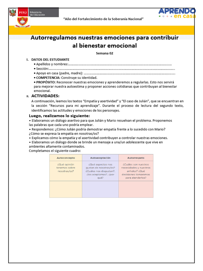 Actividad 4ero DPCC 2 | PDF | Relaciones personales, crianza y desarrollo personal