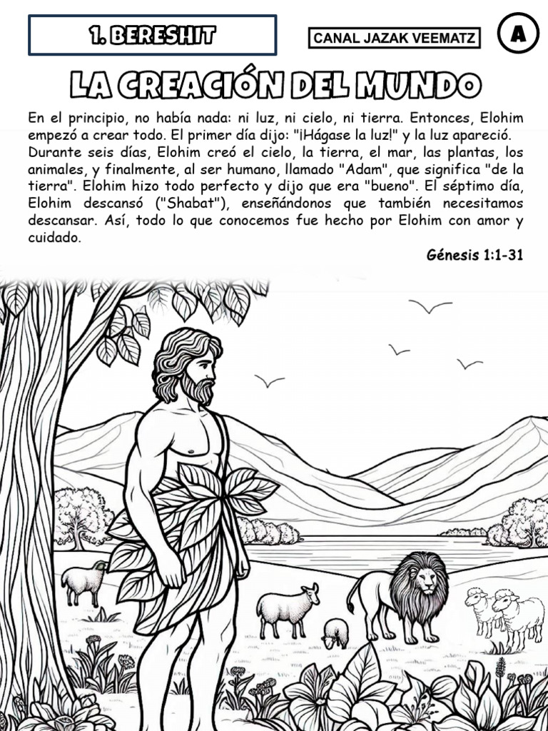 1 Parasha Bereshit para Niños | PDF | Víspera | Adán