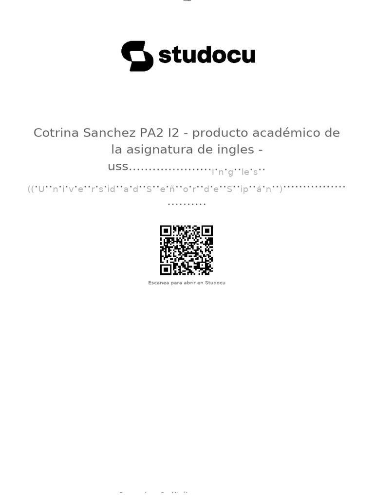 Cotrina Sanchez Pa2 I2 Producto Academico de La Asignatura de Ingles Uss | PDF