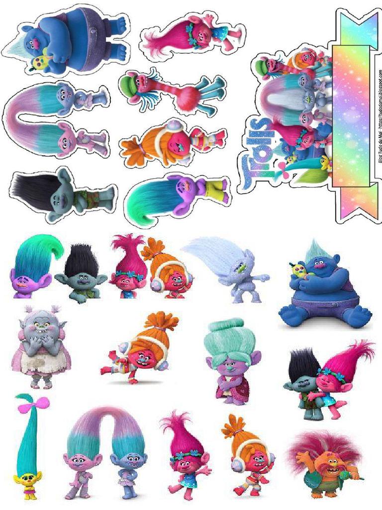 Sticker de Los Trollss para Imprimir | PDF
