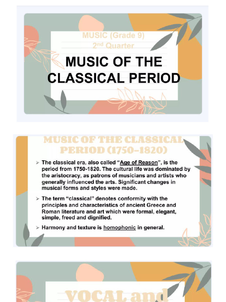 Classical Era Vocal Music | PDF