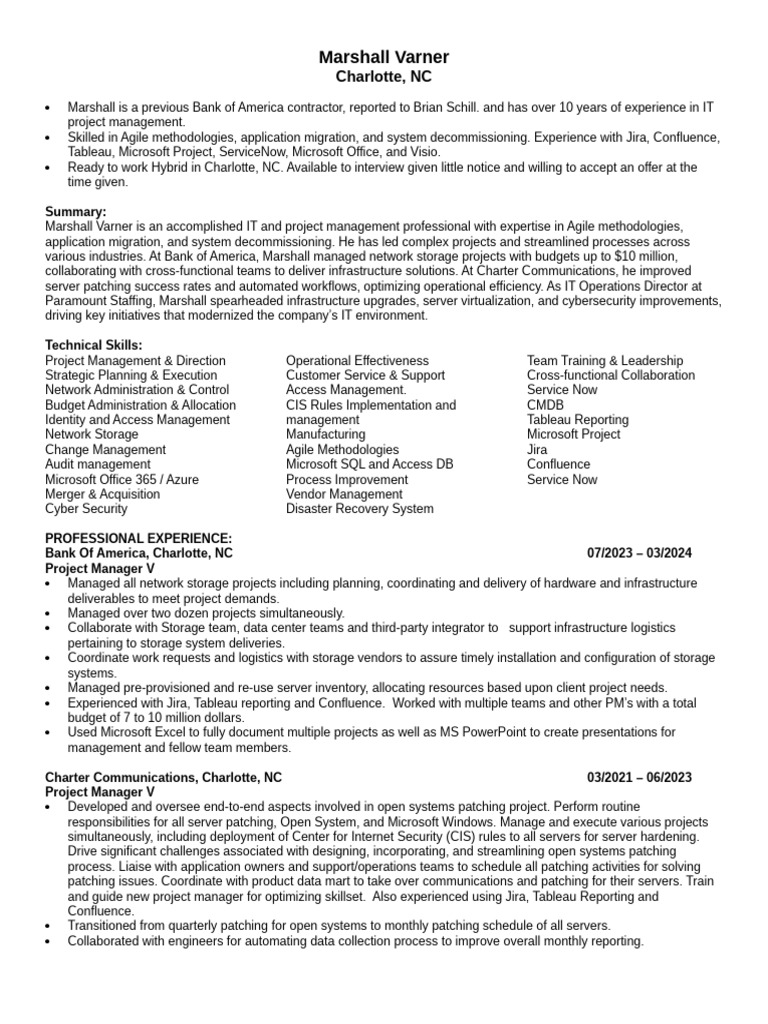 Marshall VarnerFormatted - Resume | PDF | Computer Network | Computer ...