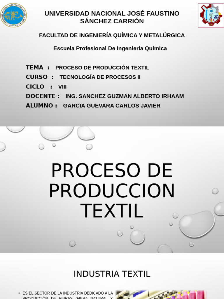 Proceso de Produccion Textil | PDF | Textiles | Fibras