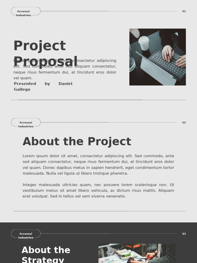 Black and Grey Minimalist Project Proposal Presentation | PDF