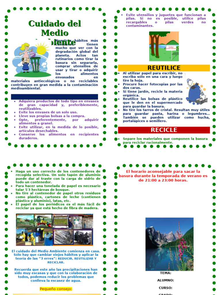 Diptico Del Medio Ambiente 5 | PDF | Residuos | Materiales