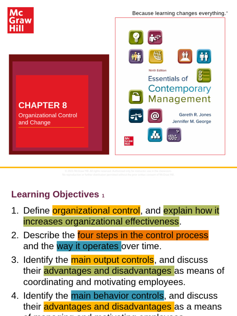 Chapter 8 - Organizational Control and Change | PDF | Goal | Organizational Culture