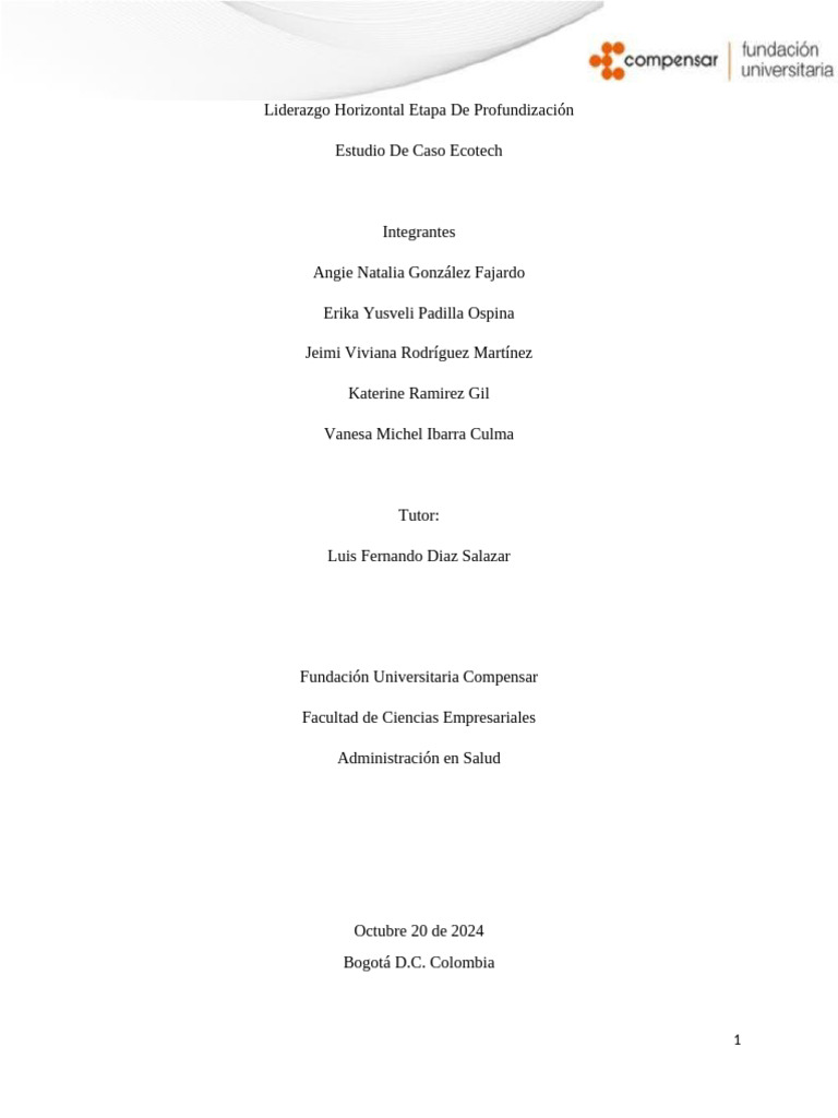 Caso EcoTech: Liderazgo y Conflictos | PDF | Liderazgo | Business