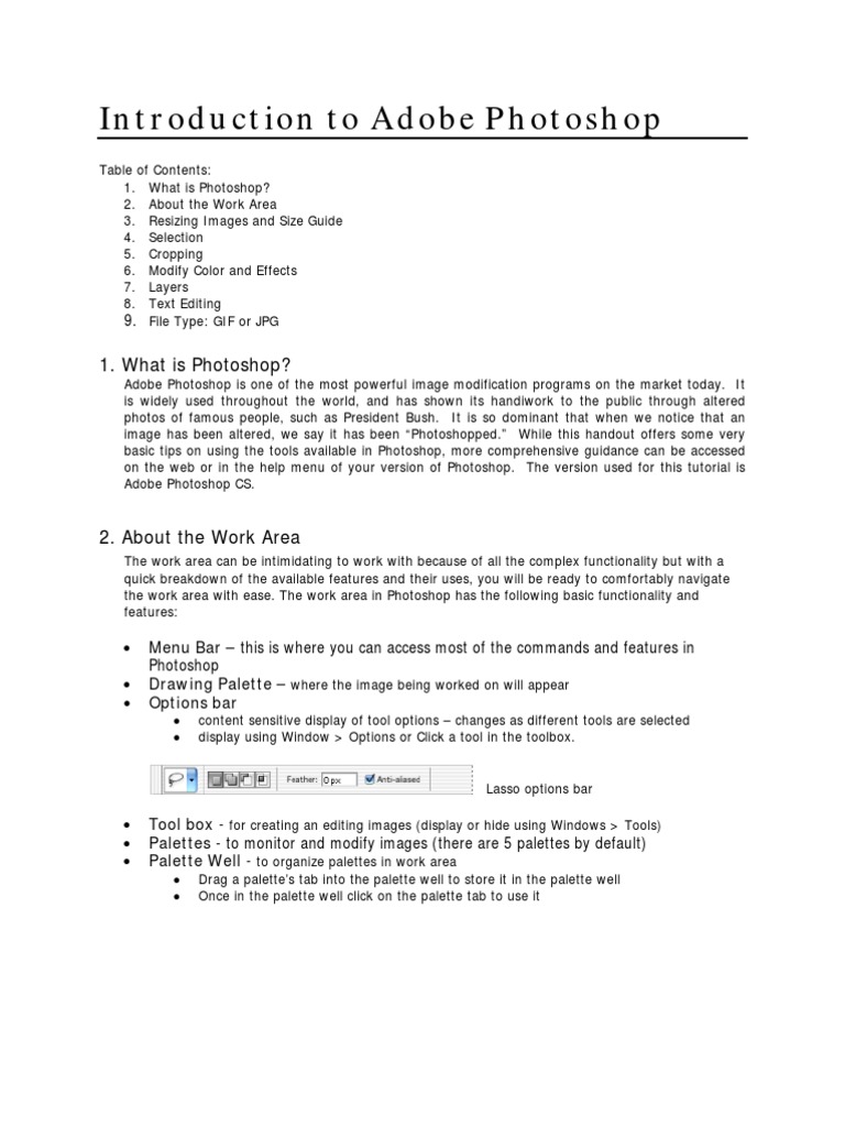 Introduction To Photoshop PDF | PDF | Adobe Photoshop | File Format
