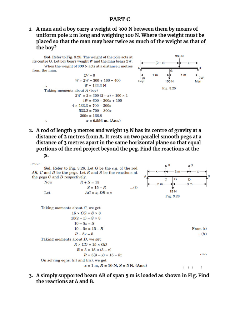 Unit II Part C Answer Key - Docx-1 | PDF | Force | Weight