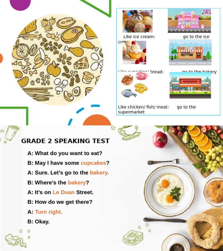 Grade 2 Speaking Test Semester II | PDF | Cooking, Food & Wine