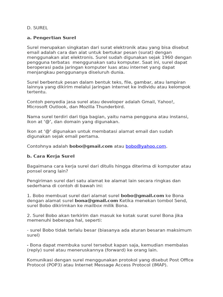 Pengertian dan Cara Kerja Surel | PDF | Karier & Perkembangan ...
