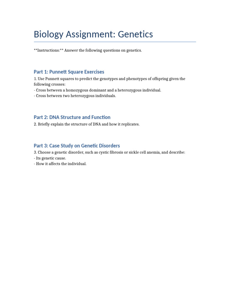 Genetics Assignment | PDF
