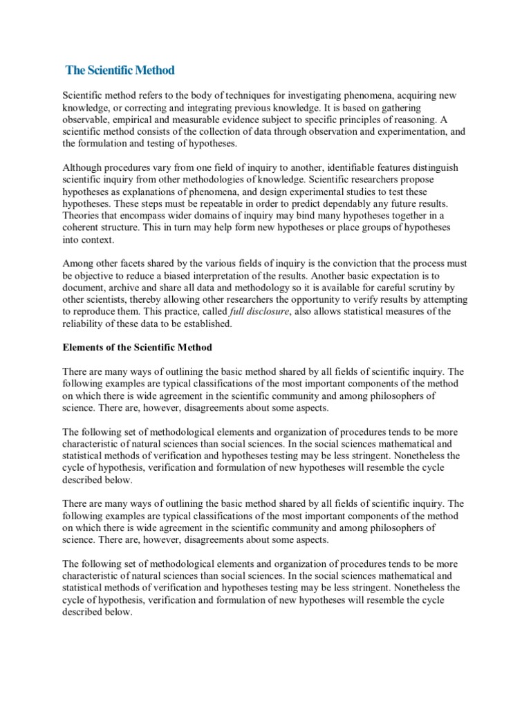 The Scientific Method | PDF | Scientific Method | Hypothesis