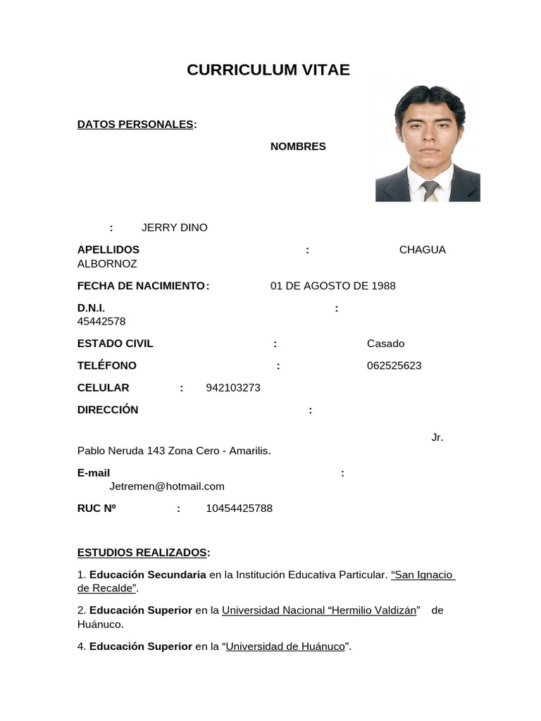 CURRICULUM VITAE (Jerry Dino) | PDF