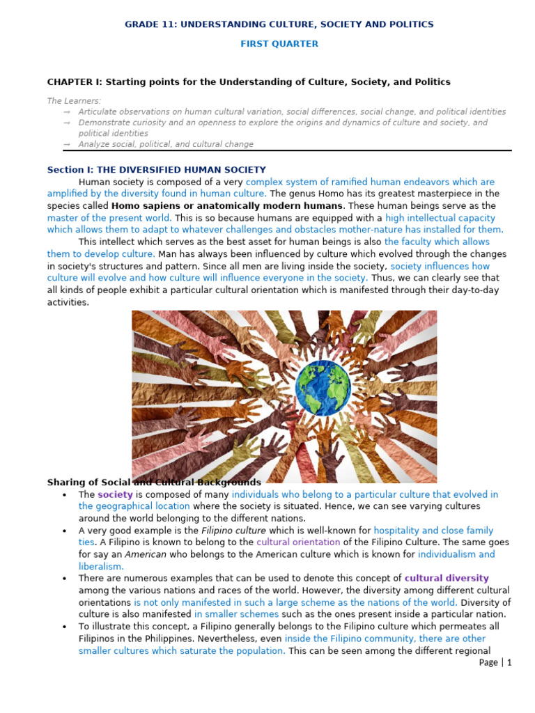 1st - UCSP Module12 | PDF | Society | Anthropology