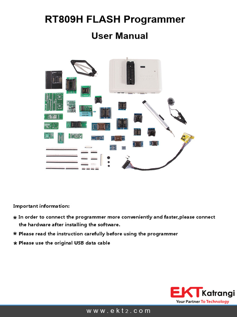 RT809H FLASH Programmer: User Manual | PDF | Flash Memory | Usb