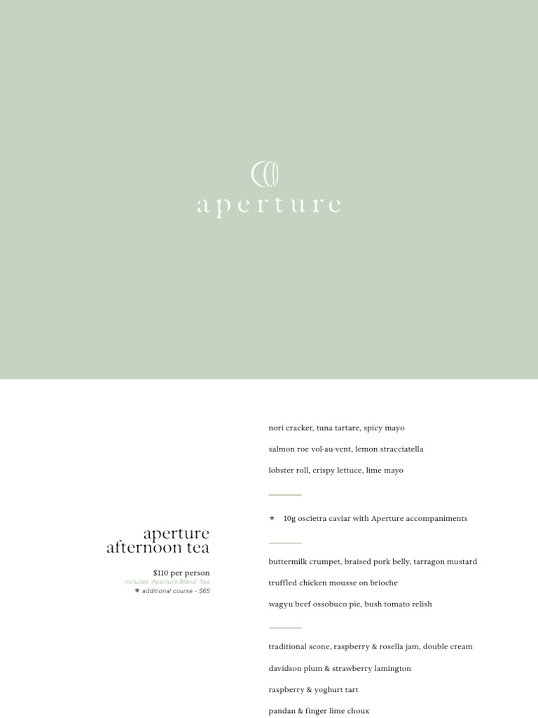 Aperture Afternoon Tea Menu 200224 | PDF