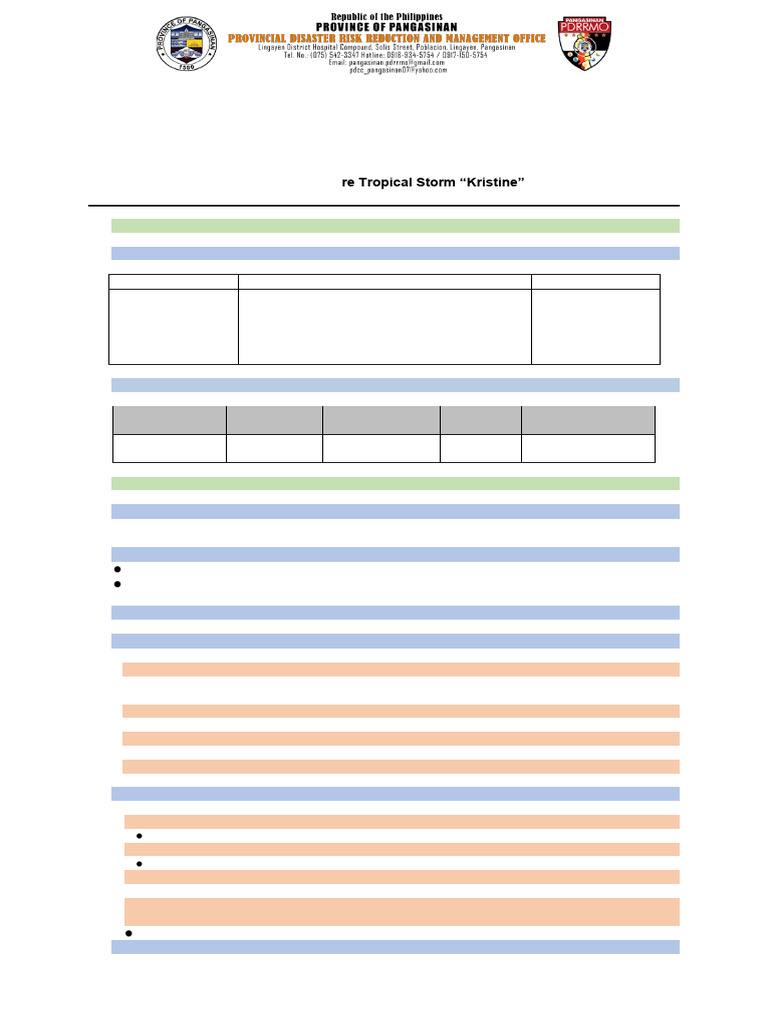 SITREP #16 ICOW TS Kristine | PDF | Emergency Management | Emergency ...