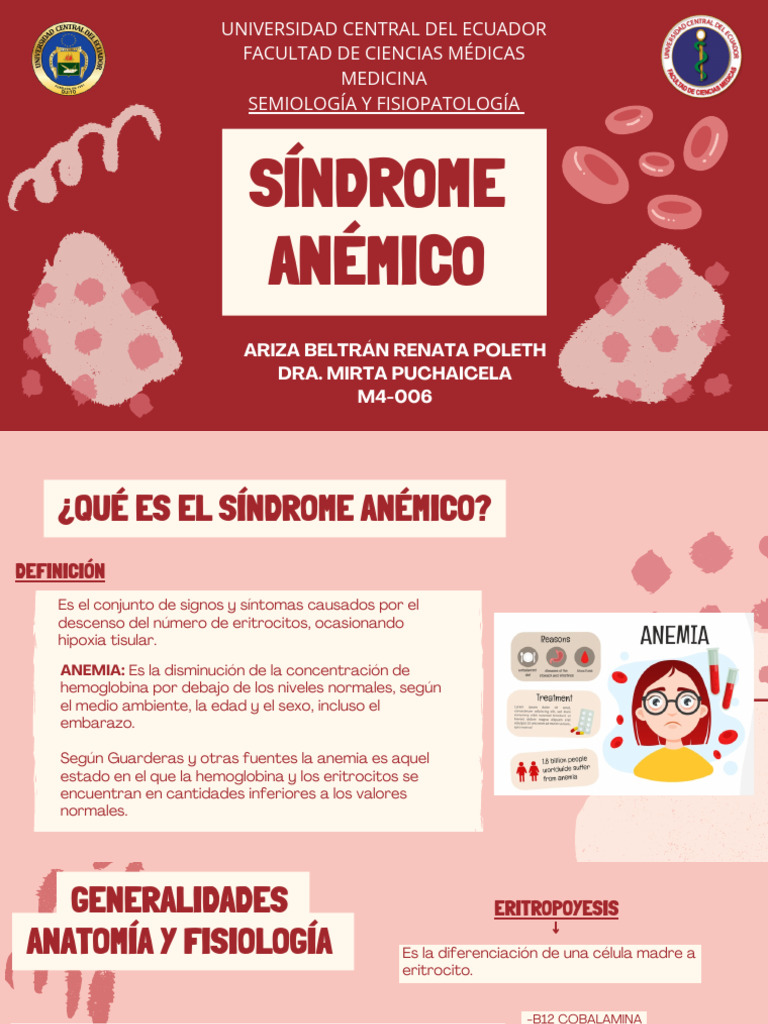 Síndrome Anémico Hematología Unidad 4 | PDF | Anemia | Glóbulo rojo