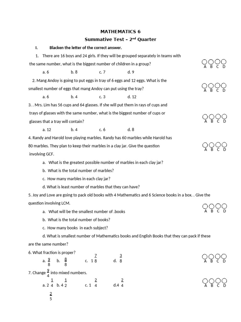 ST Mathematics 6 q2 | PDF | Mathematical Notation | Lexicology