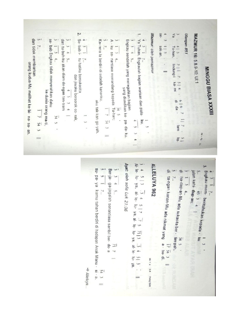 Mazmur Minggu Biasa XXXIII Tahun B (Edisi Lama) | PDF Mazmur Minggu Biasa XXXIII Tahun B (Edisi Lama) | PDF