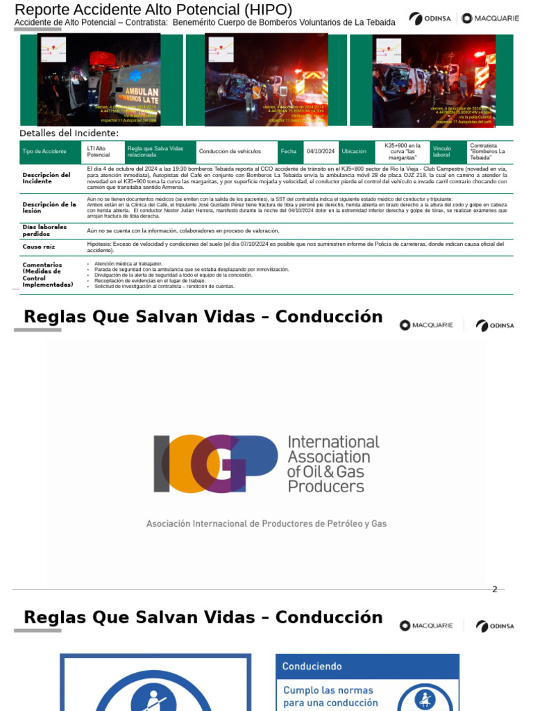 HIPO - Safety Alert AKF 04OCT24 Concesiones 1 | PDF | Ambulancia