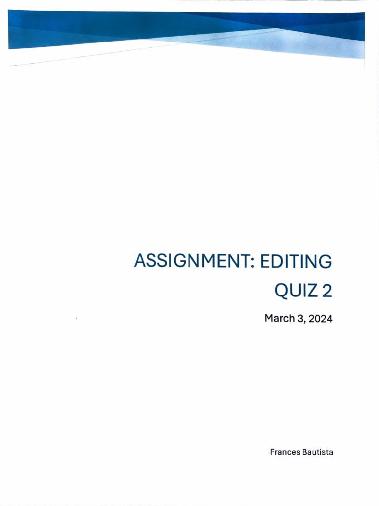 Editing Assignment: Proofreading Quiz | PDF | Science & Mathematics ...