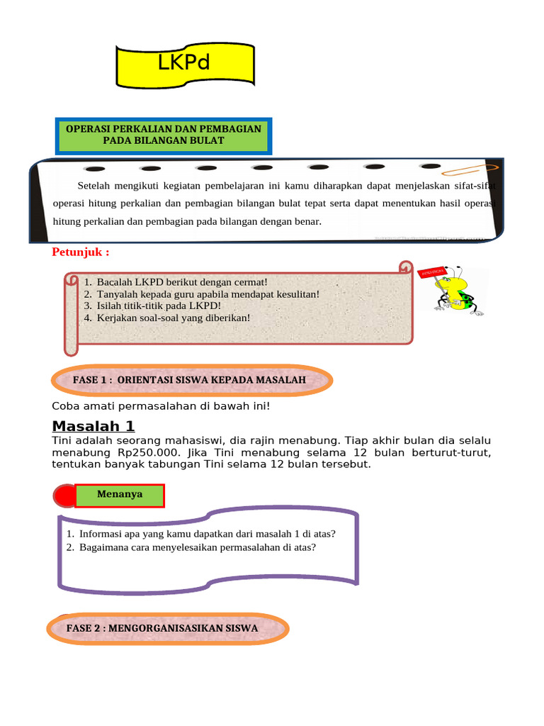 Operasi Hitung Bilangan Bulat | PDF | Metode & Bahan Ajar