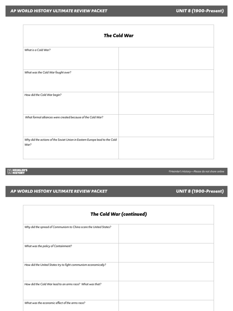 Unit 8 Heimler Notes | PDF | Cold War | Communism