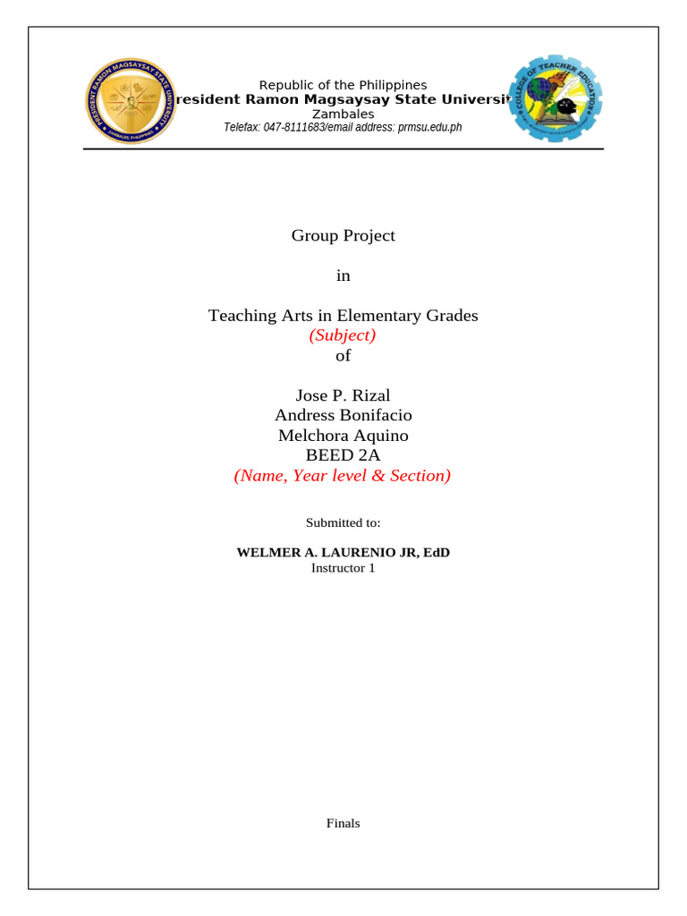 Template Project Report Sample 100 Points | PDF | Teachers | Learning