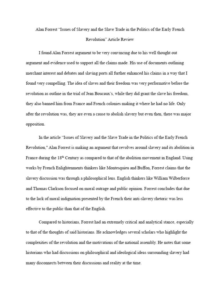 Alan Forrest Article Review | PDF