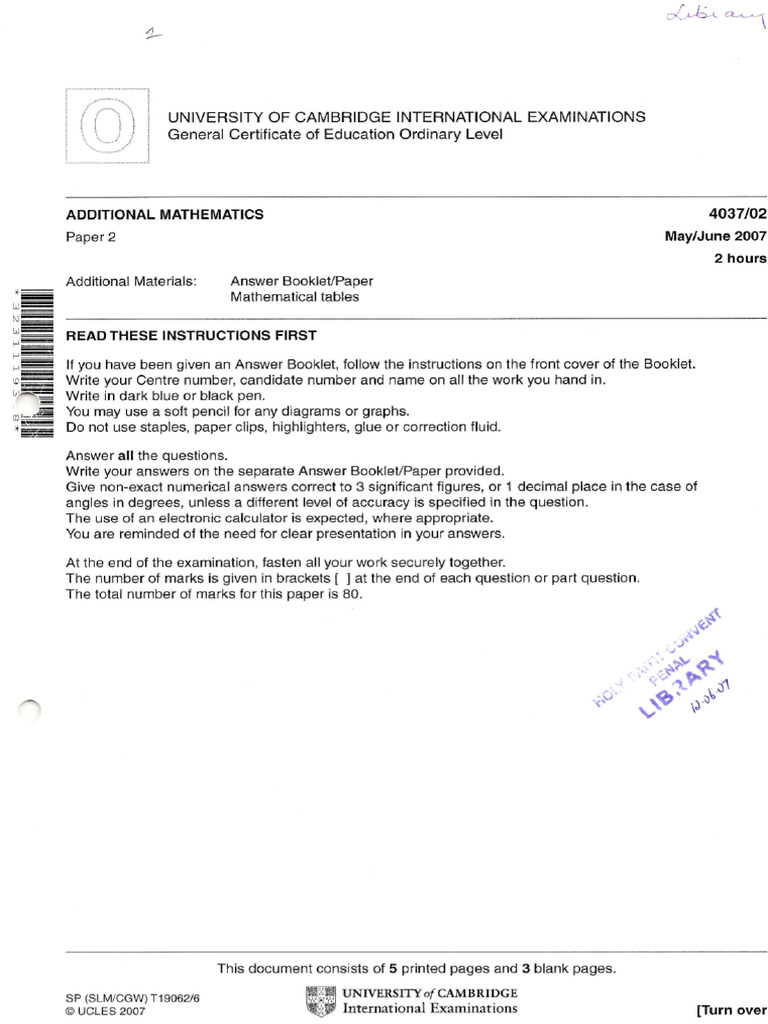 csec_add_maths_2007_paper_2 | PDF