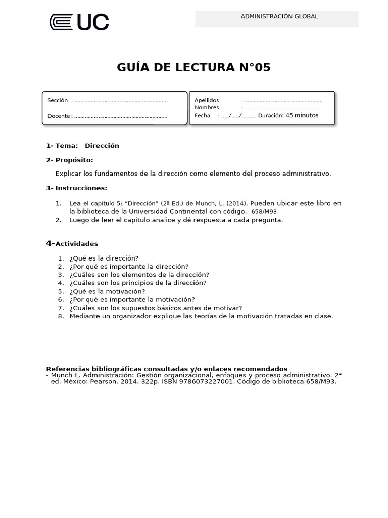 Guía de Lectura #5 | PDF