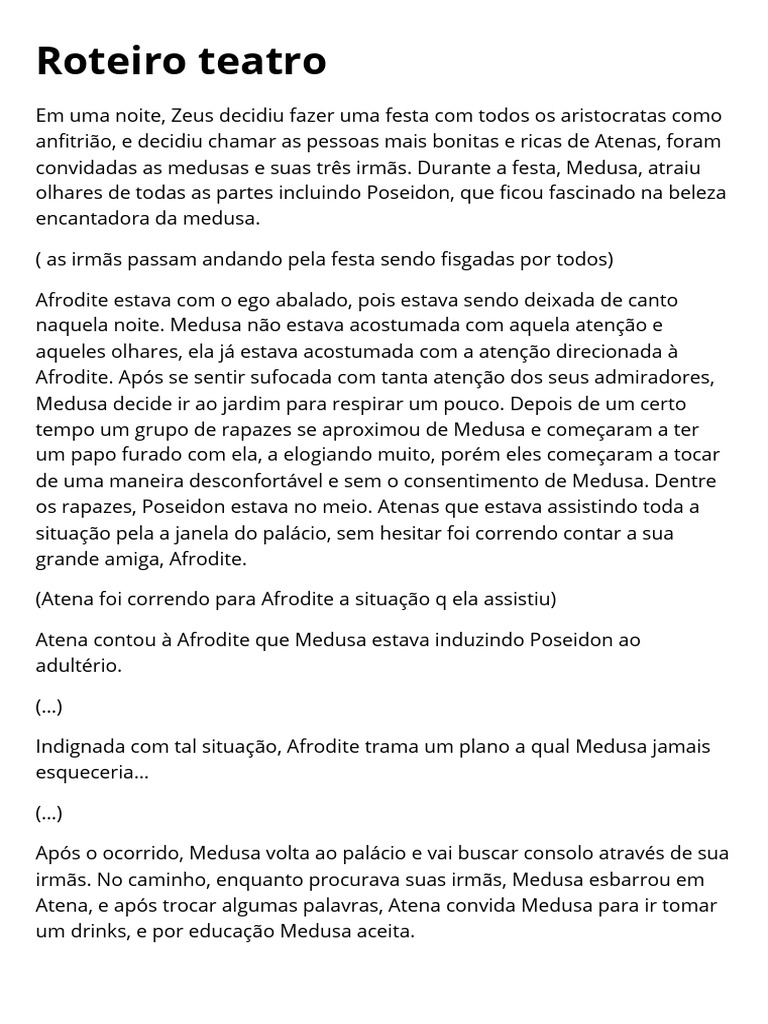 Roteiro Teatro PDF | PDF